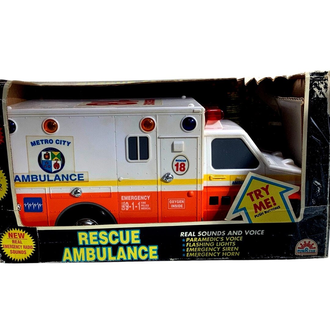 Vintage 1993, Funrise Rescue Ambulance With Sounds, in Original Box. - Etsy