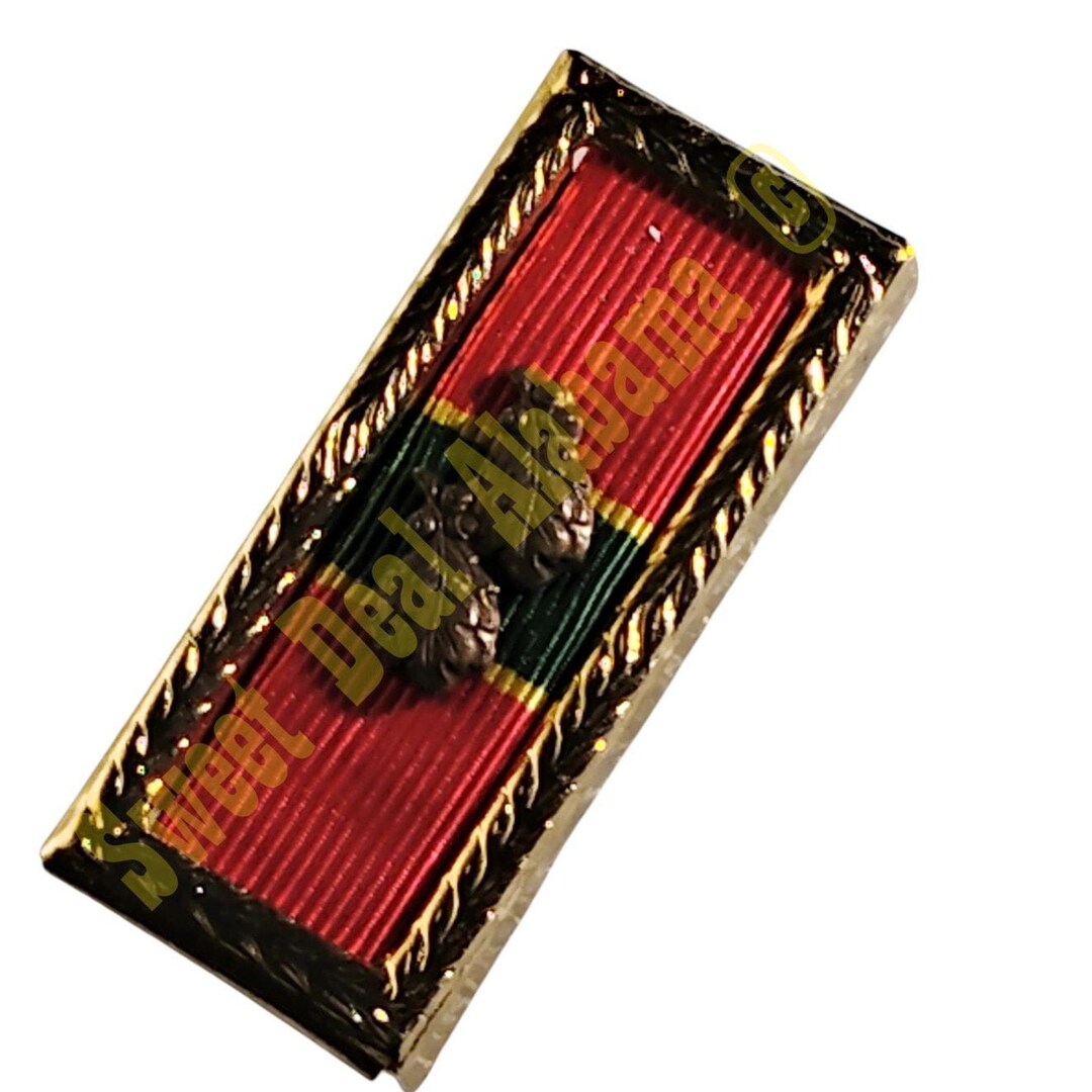 Pin - Army Superior Unit Award Ribbon in Large Gold Frame W/ 2 Oak Leaf ...