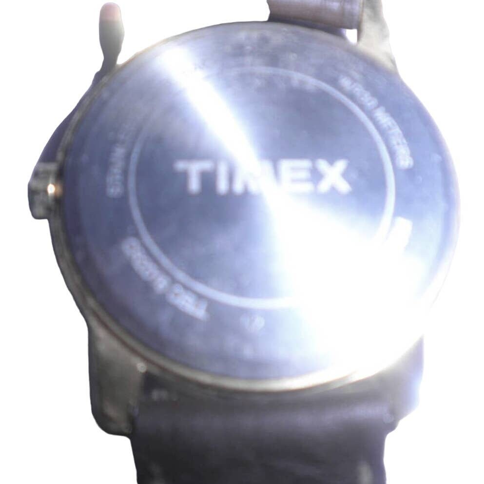 Vintage Timex Indiglo Watch WR30M, Gold Tone Case, Brown Leather Strap ...