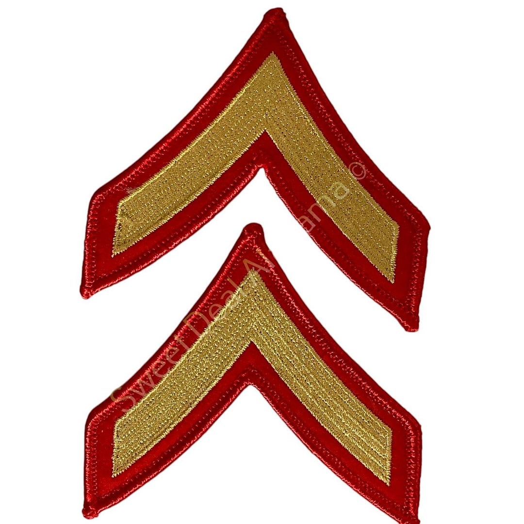 1 Set USMC Private 1st Class (E-2) Sew-on Chevrons, 2-5/8"h X 3"w - Etsy