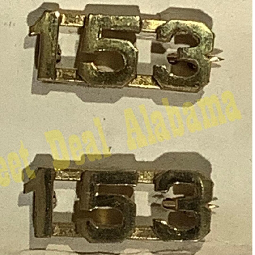 Early/mid 1900s Brass C-clasp "153" Collar Device 3/8"h Hat / Lapel ...