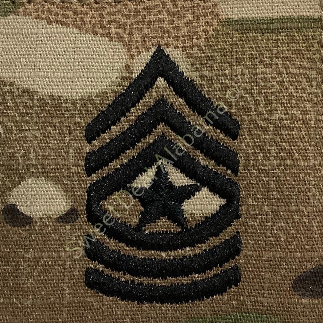 U.S. Army Embroidered Sgt. Major OCP Sew-on Rank Insignia, Multi-camo 2 ...