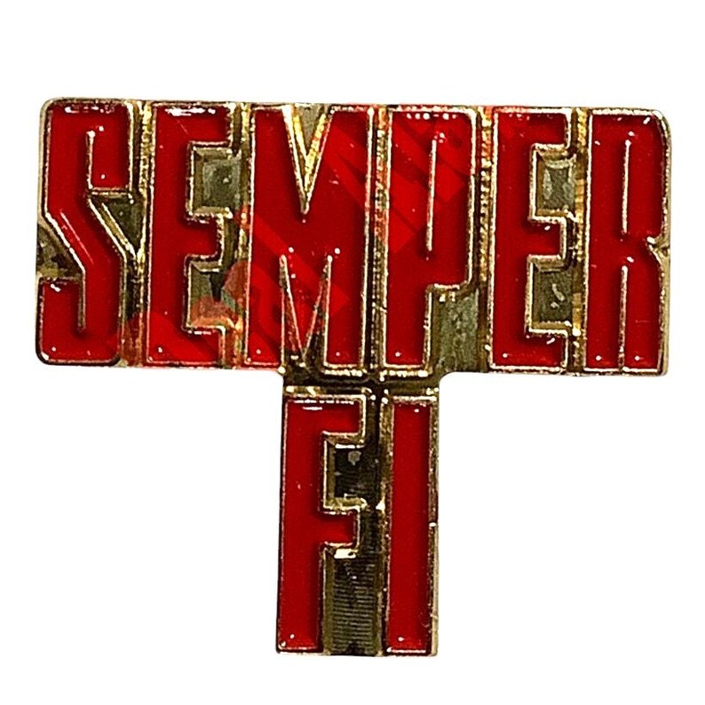 U.S. Marine Corps Block Lettering "semper Fi" Hat, Lapel Pin 7/8"h X 1 ...