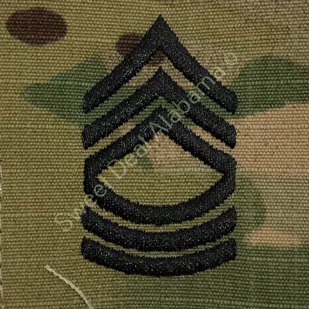 Army Master Sergeant E-8 OCP Sew-on Rank Uniform Insignia, Multi-camo ...