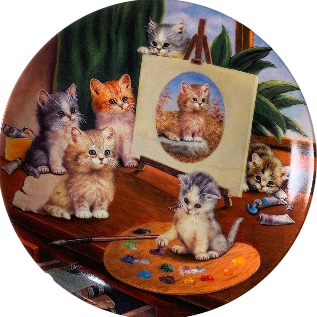 Collector's Plate: Sitting Pretty, Litter Rascals, J. Scholz, Bradex ...