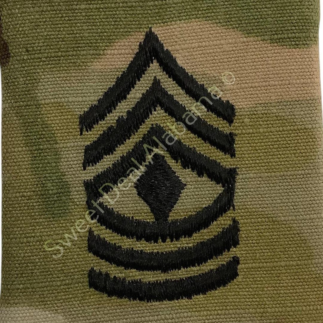 Army 1st Sergeant E-8 OCP Rank Slip-on Insignia, Multi-camo, 2 X 1.75 ...