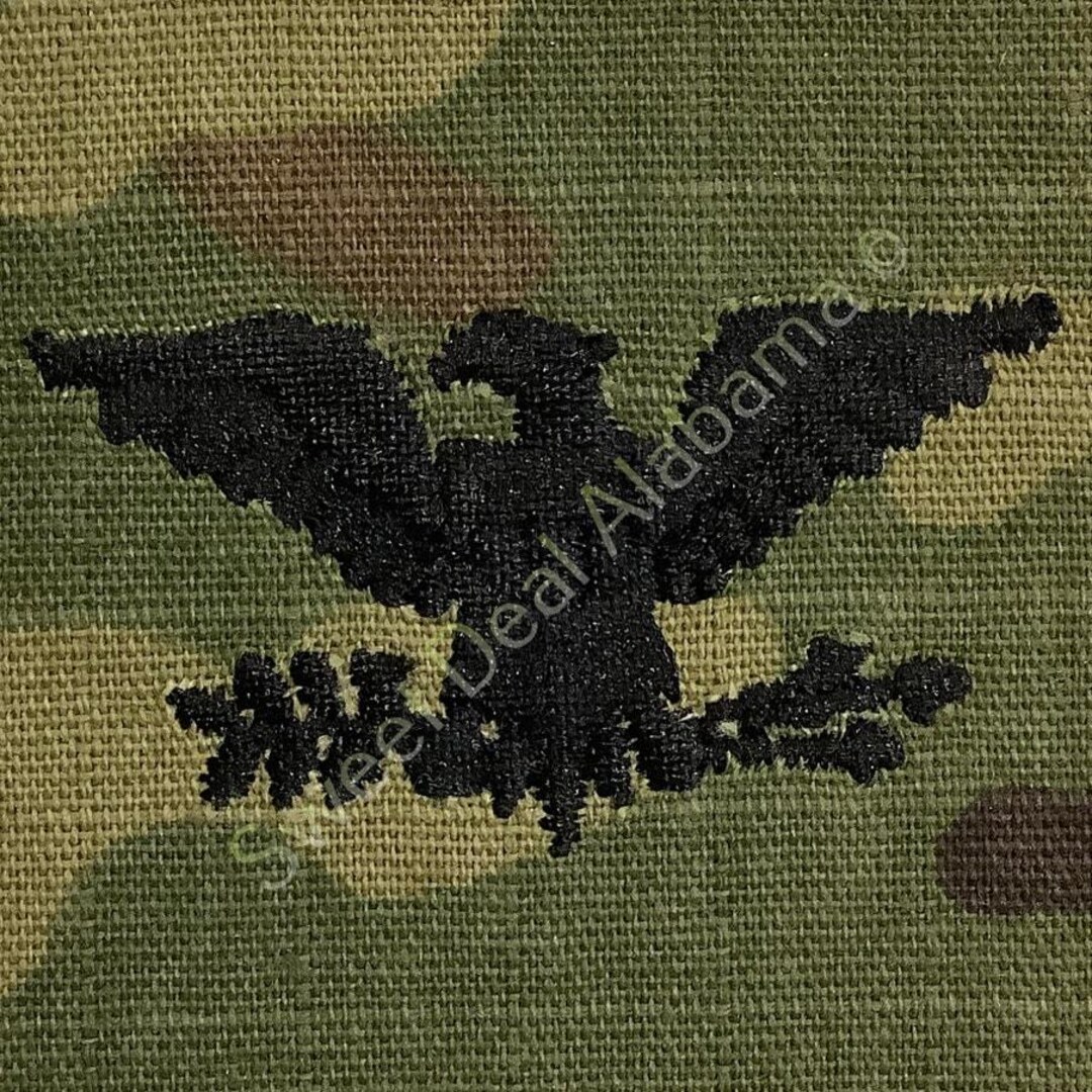 Military Colonel (O-6) OCP Rank Insignia, Multi-camo, 2" X 2", Hook-n ...