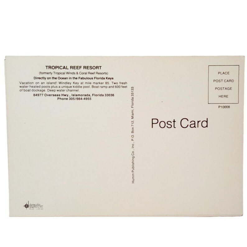 Aerial View Tropical Reef Resort, Islamorada Overseas Hwy, VTG Postcard ...