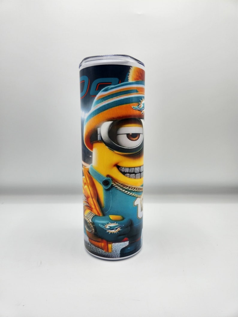 Miami Dolphins Minions Character Custom Made 20oz Tumbler - Etsy