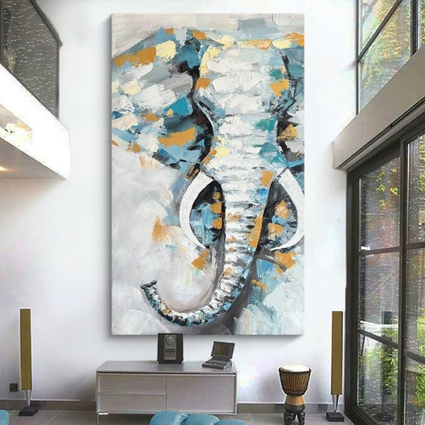 Large Elephant Painting - Etsy