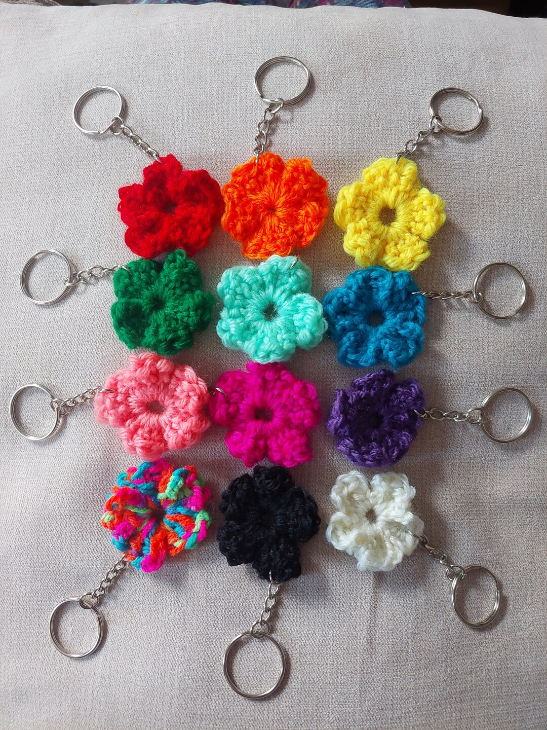 Crochet Flower Keyring - Etsy