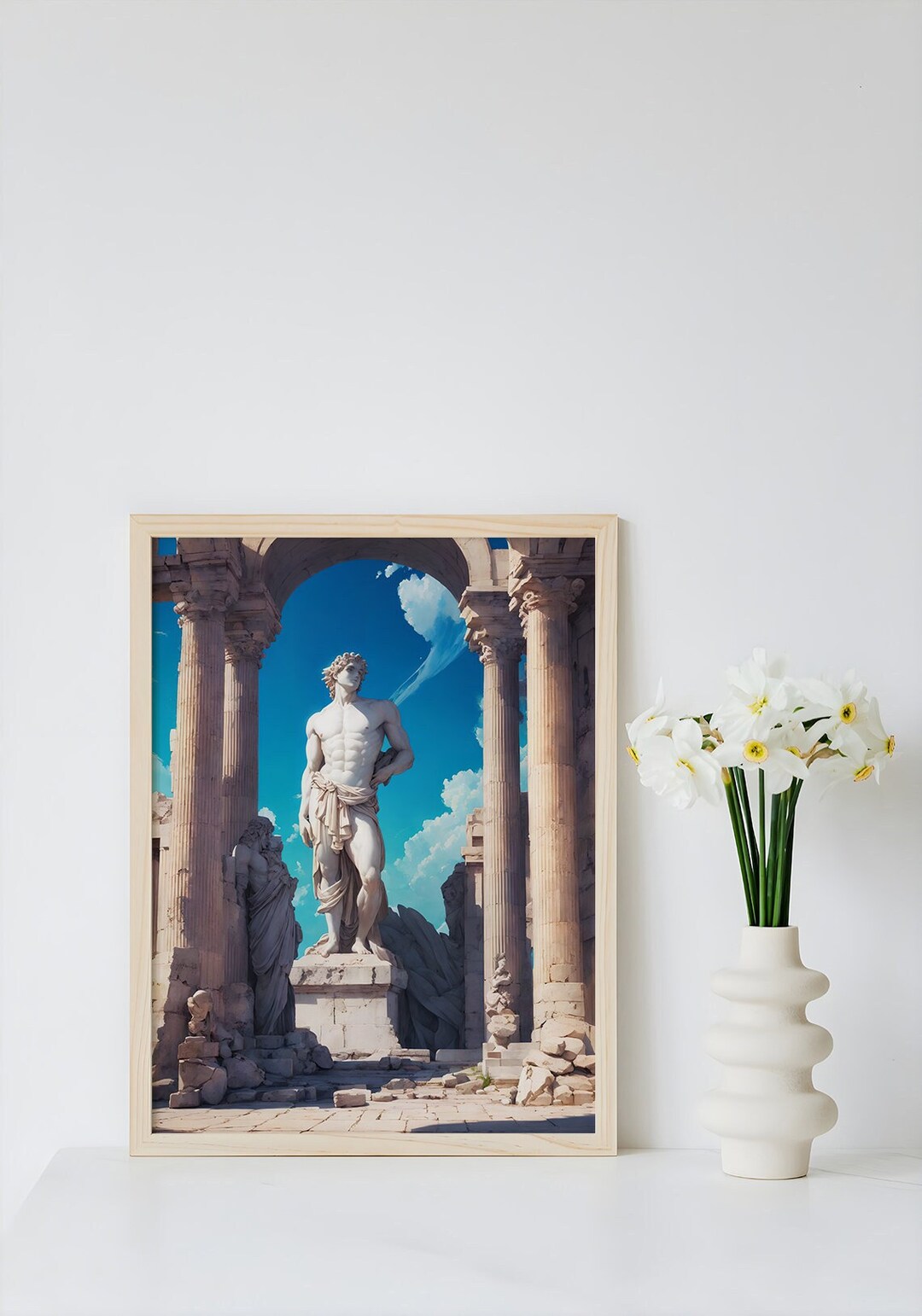 Greek Gods Marble Statue 4 Digital Art Print Portrait Wall Art ...