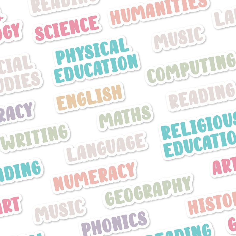 15 School Subject Labels, Folder Labels, Binder Label-back to School ...