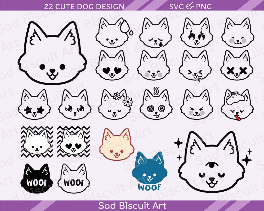 Hand Draw Bailey the Cute Dog Design BUNDLE PNG & SVG Perfect - Etsy