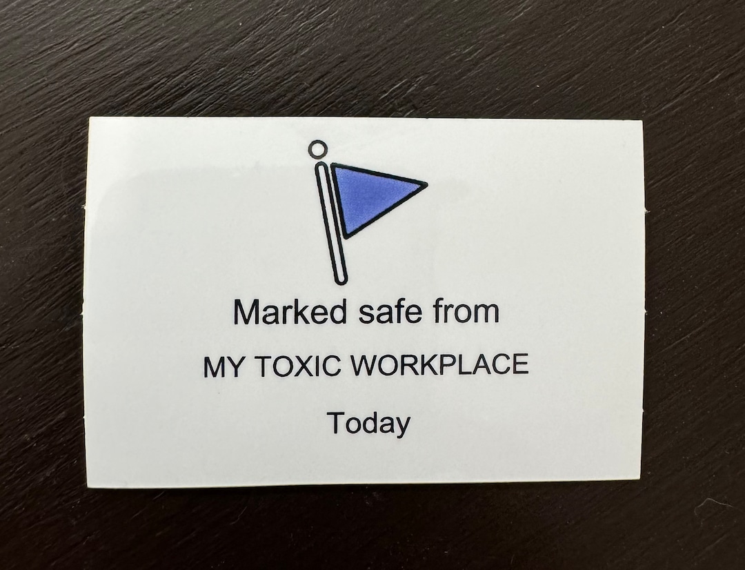 Marked Safe From Work Blue Flag Sticker - Etsy