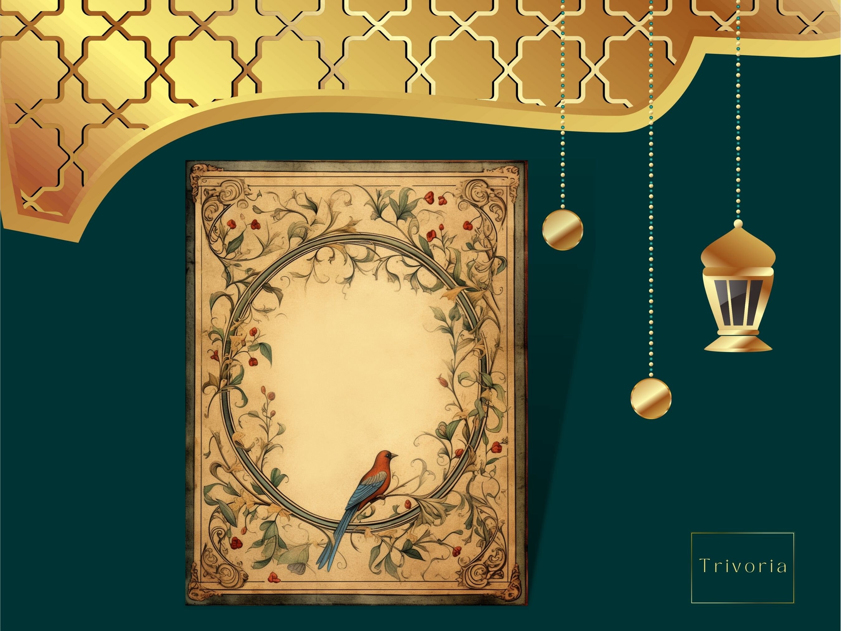 Medieval Mirage Antique Papers, Renaissance Style Art Nouveau ...