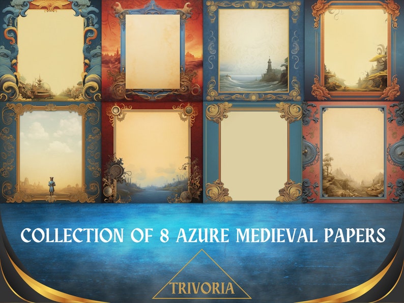 Vintage Medieval Illuminated Border Papers: Art Nouveau, Renaissance ...