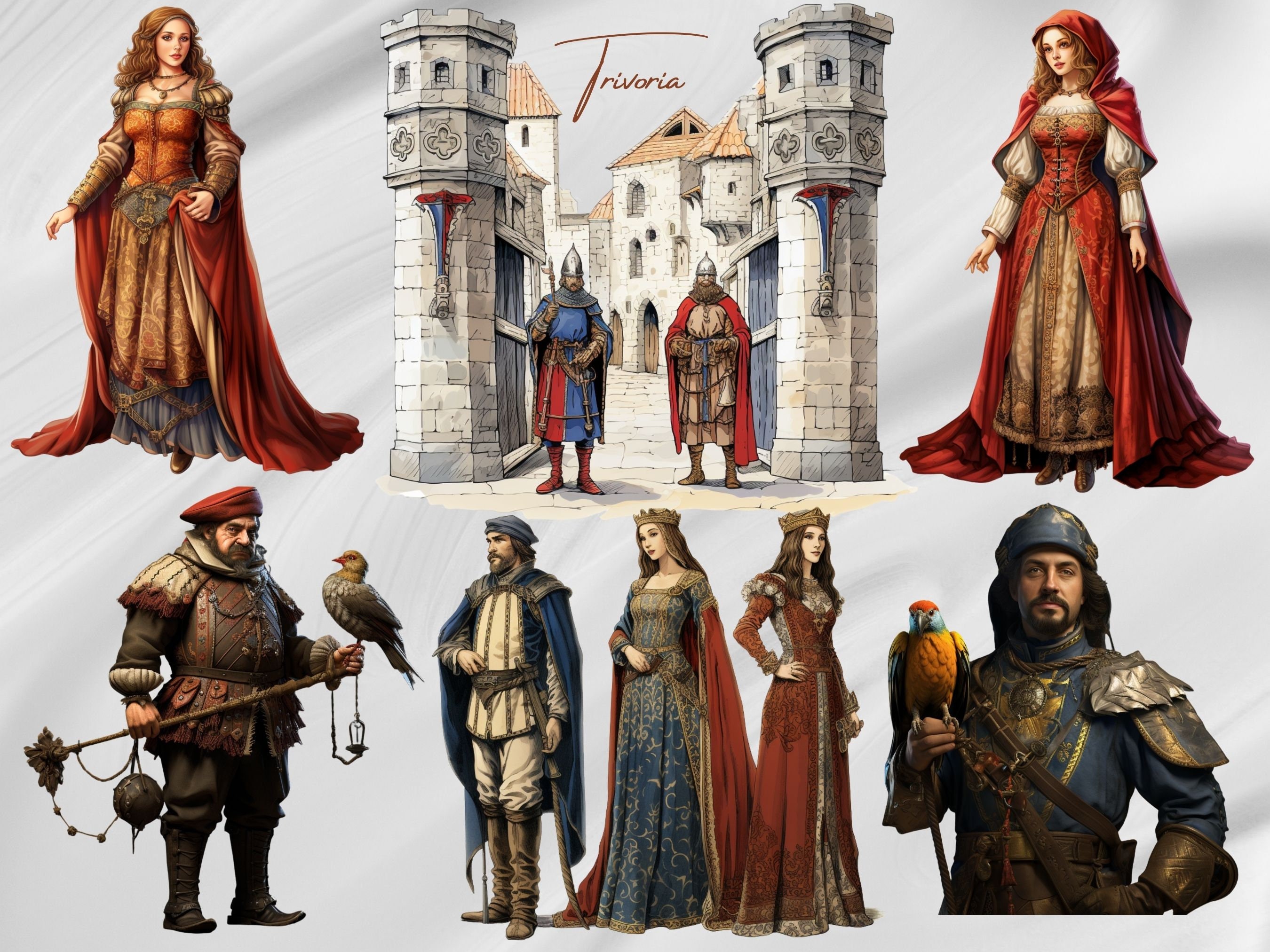 Medieval Fantasy Clipart Bundle: Knights Armor Weapons - Etsy