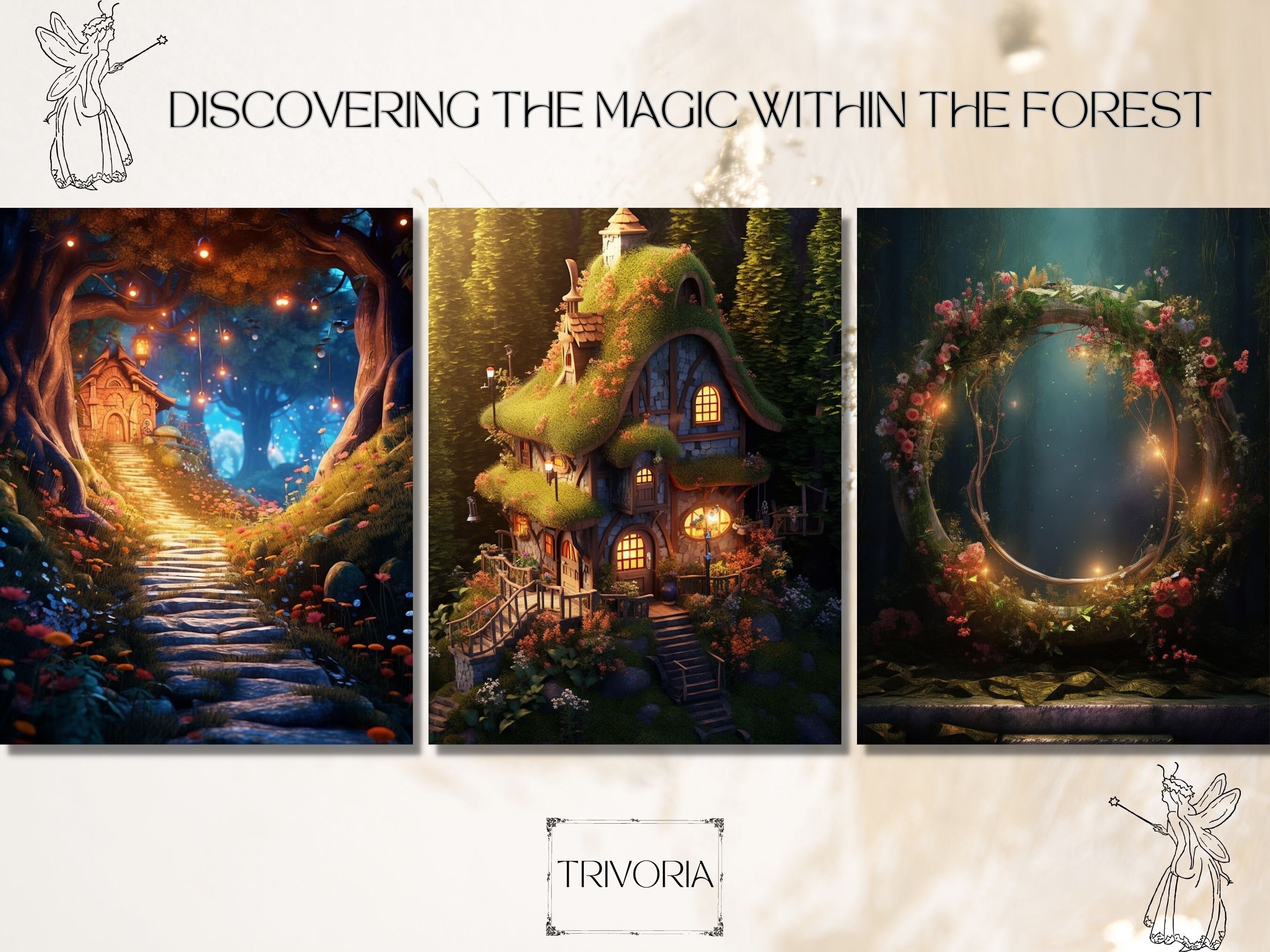 Enchanted Fairy Forest Digital Papers: Whimsical Magic Garden, Fantasy ...