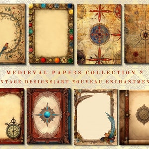 Medieval Mirage Antique Papers, Renaissance Style Art Nouveau ...