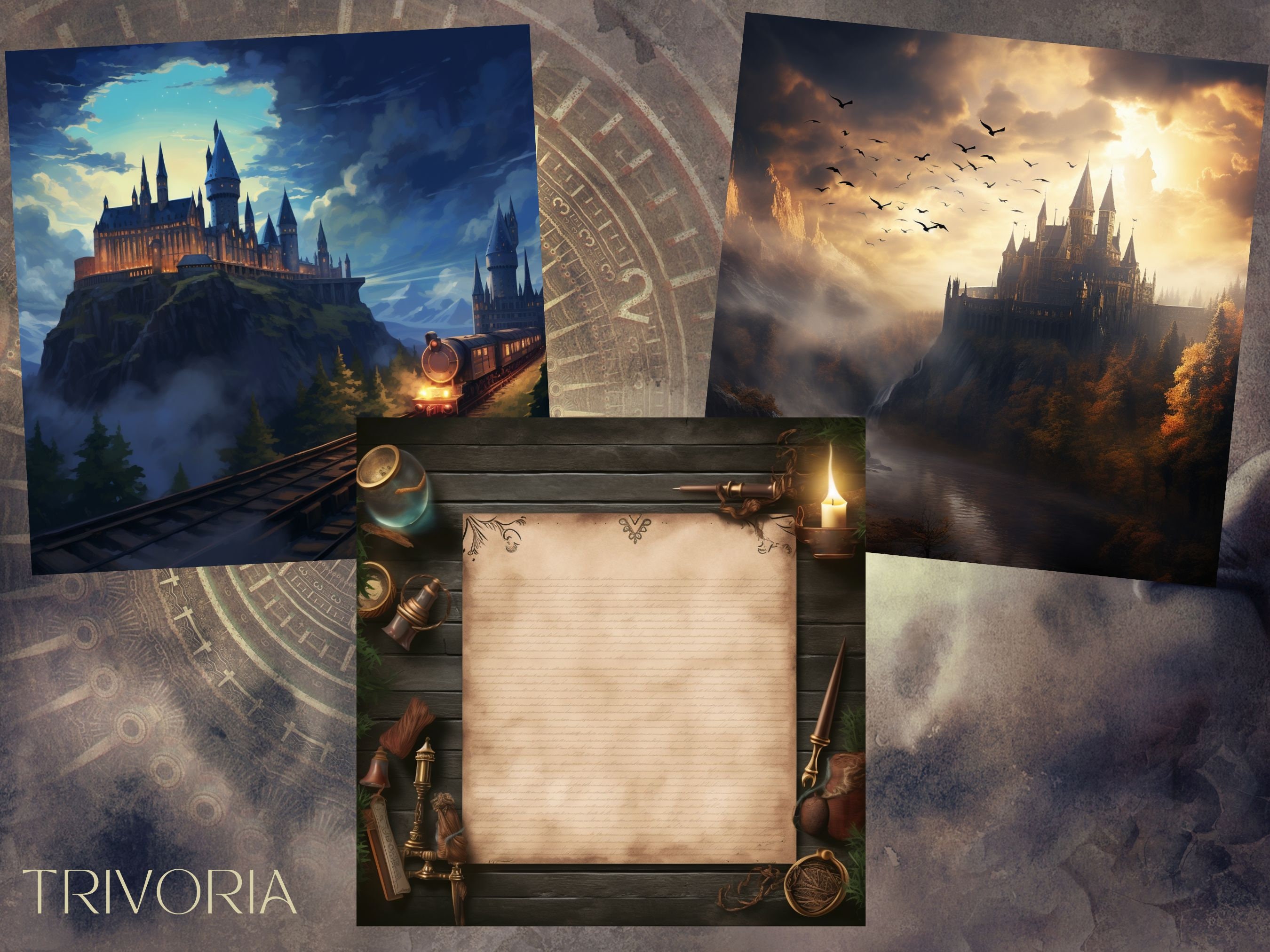 Wizard Academy Digital Paper Collection: Magic School, Wizard Classroom ...