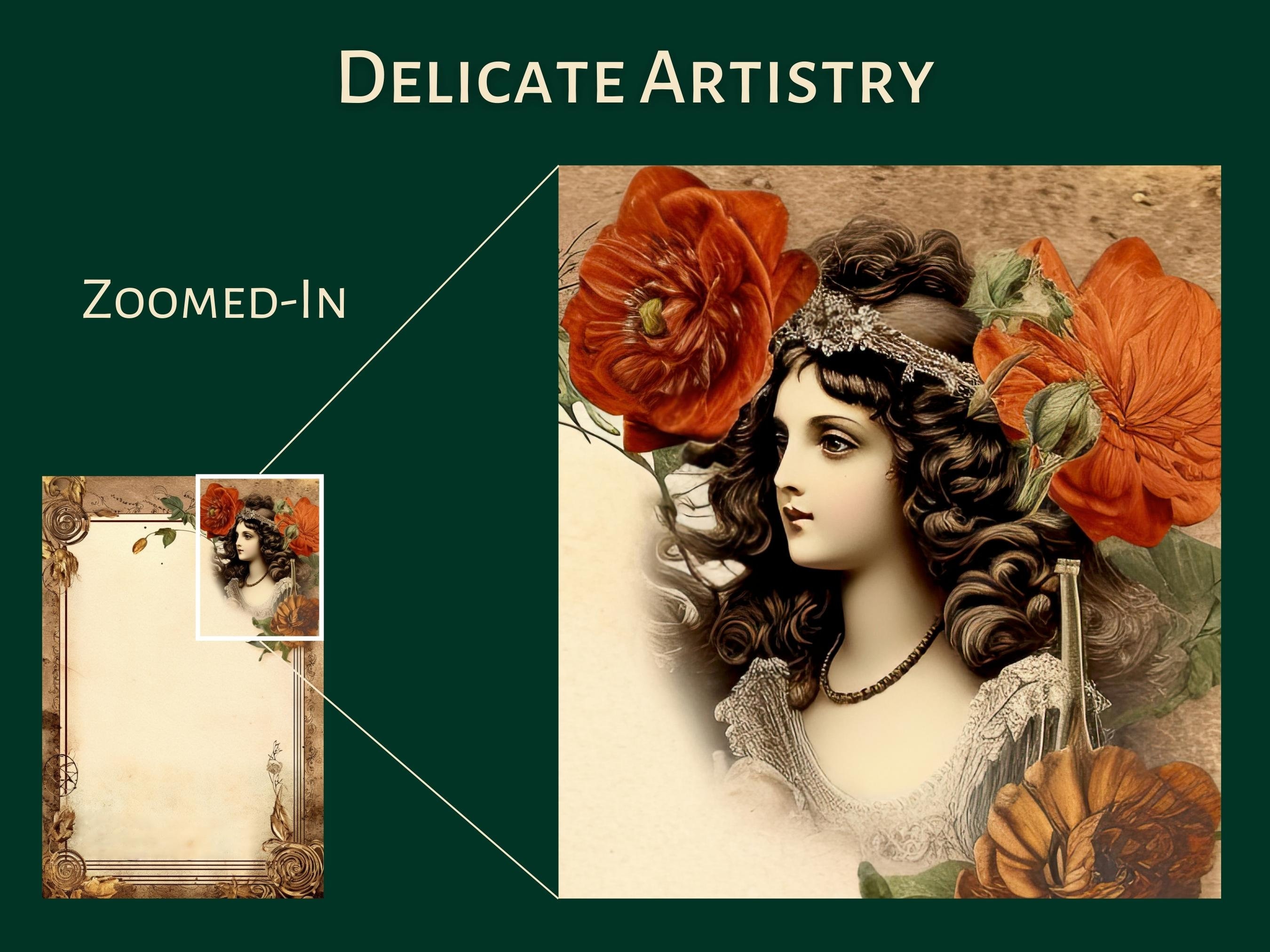 Medieval Illuminated Manuscript Border Vintage Papers Old Floral Frame ...