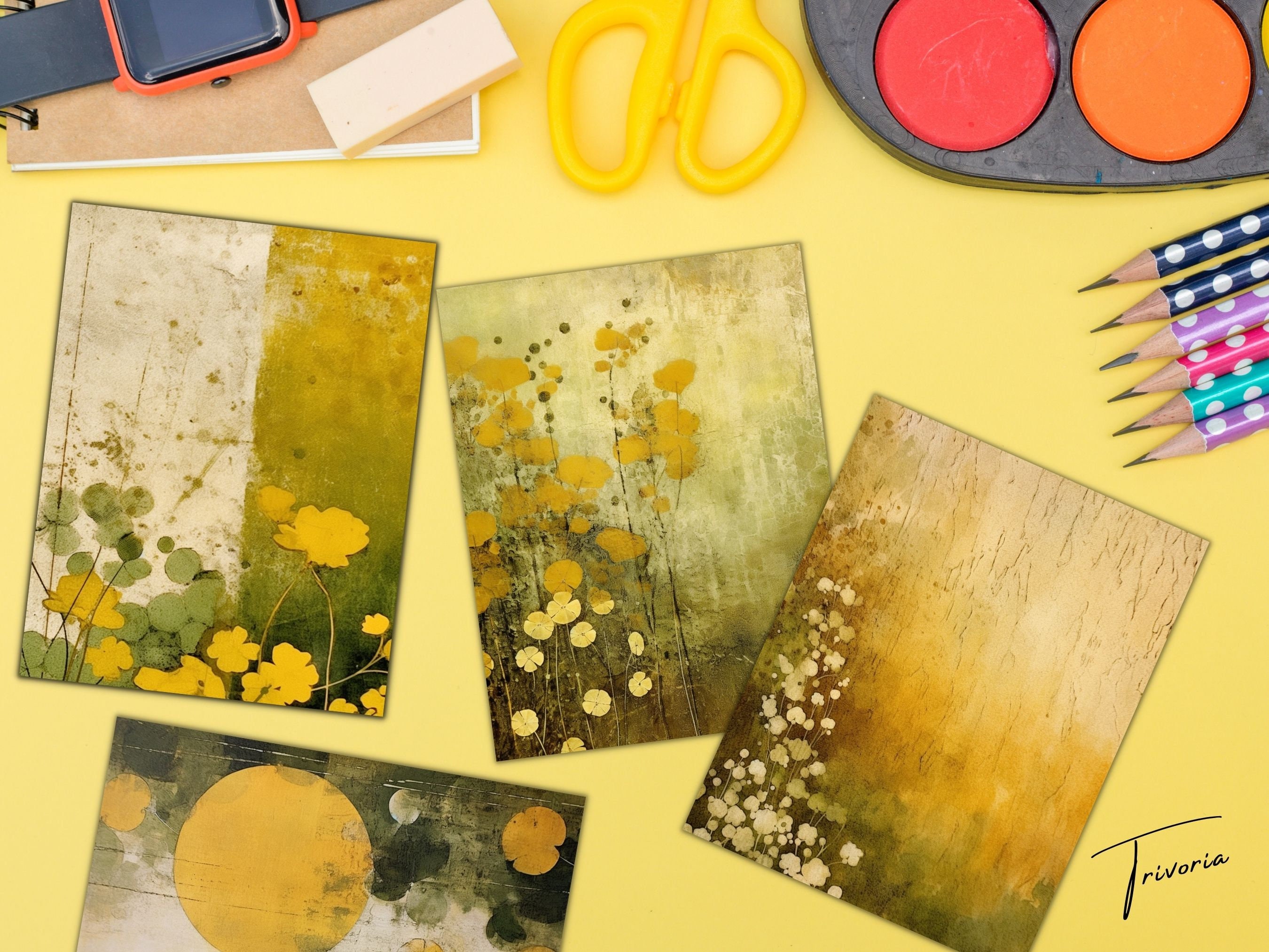 Mustard Yellow and Olive Green Shabby Chic: Medieval - Etsy