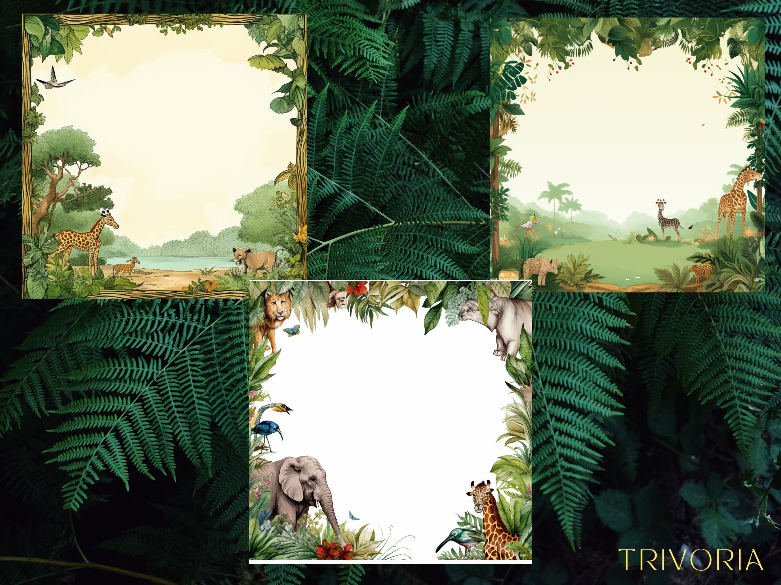 Safari Animals Digital Papers: African Wildlife Jungle Safari - Etsy