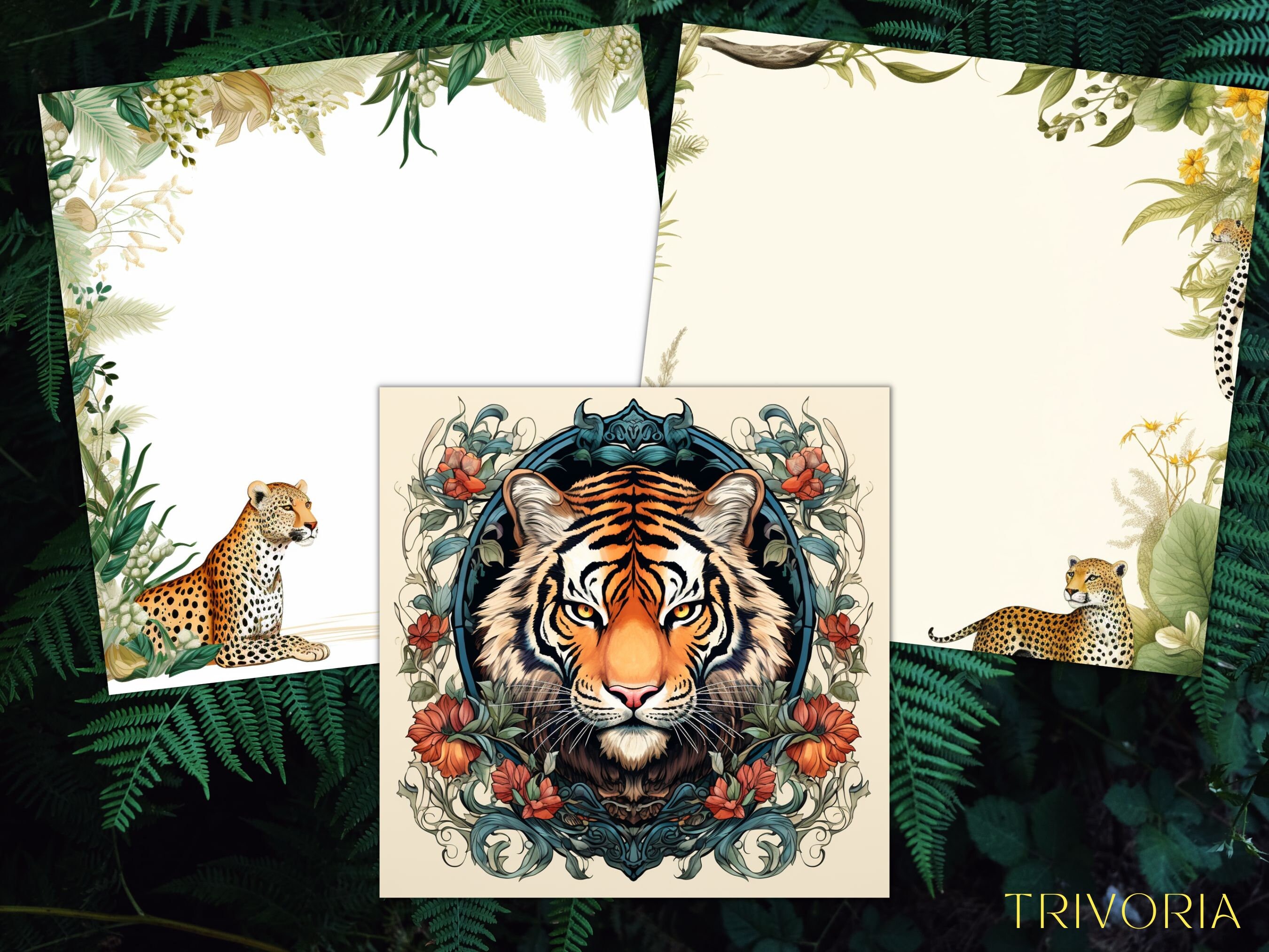 Safari Animals Digital Papers: African Wildlife Jungle Safari and ...