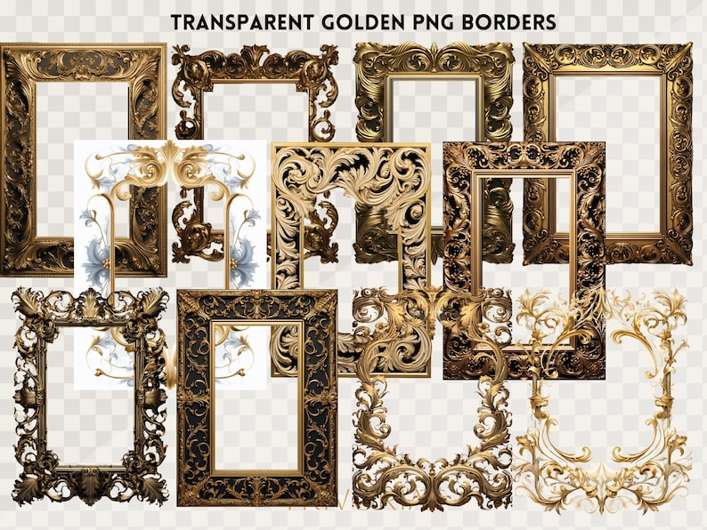 Mega Bundle Vintage Roman Frames Greco-roman Mythology Avian Gold ...