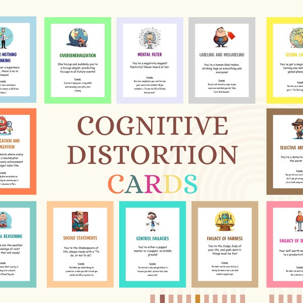 Cognitive Distortions Cards - Etsy