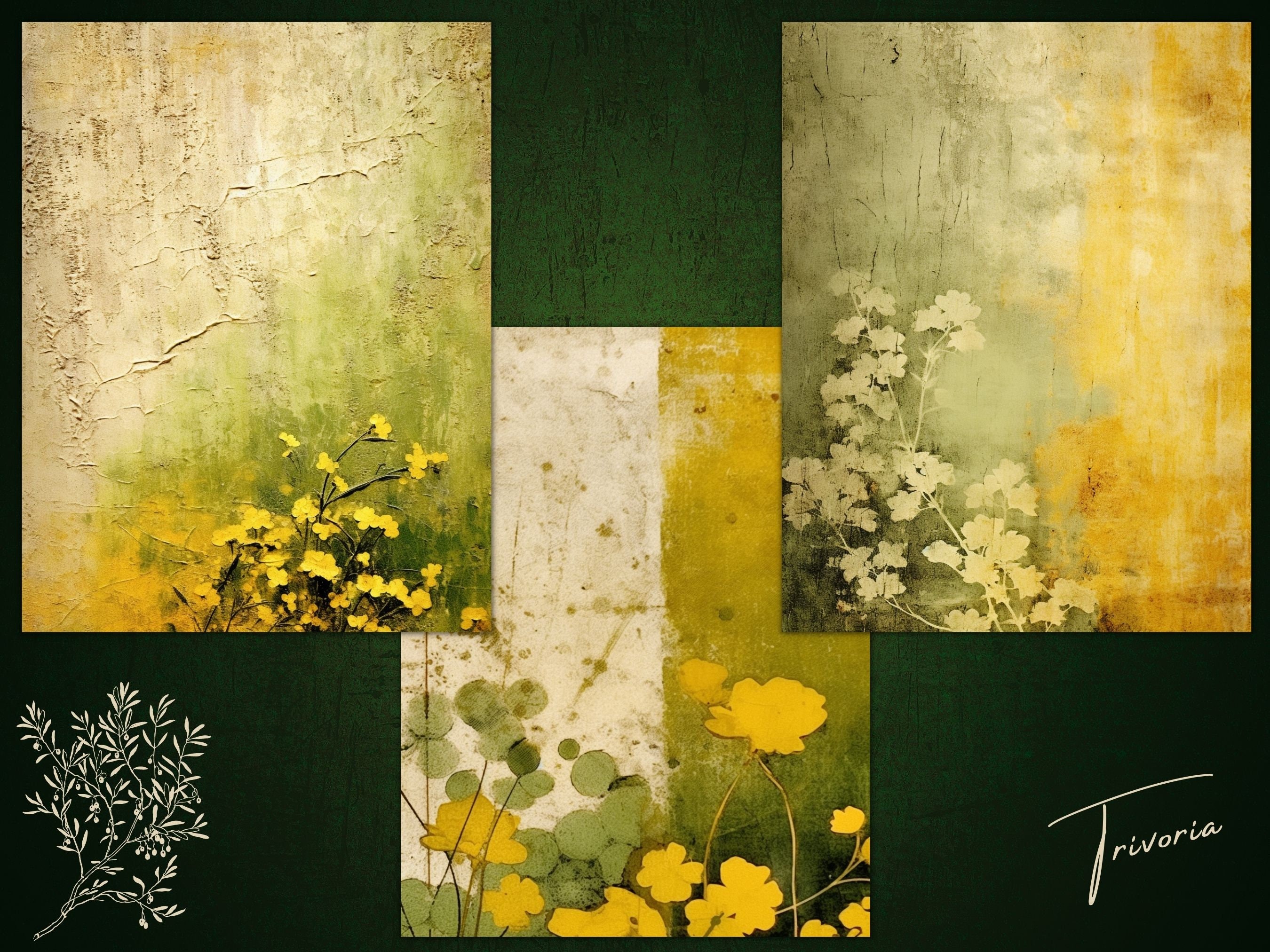 Mustard Yellow and Olive Green Shabby Chic: Medieval - Etsy