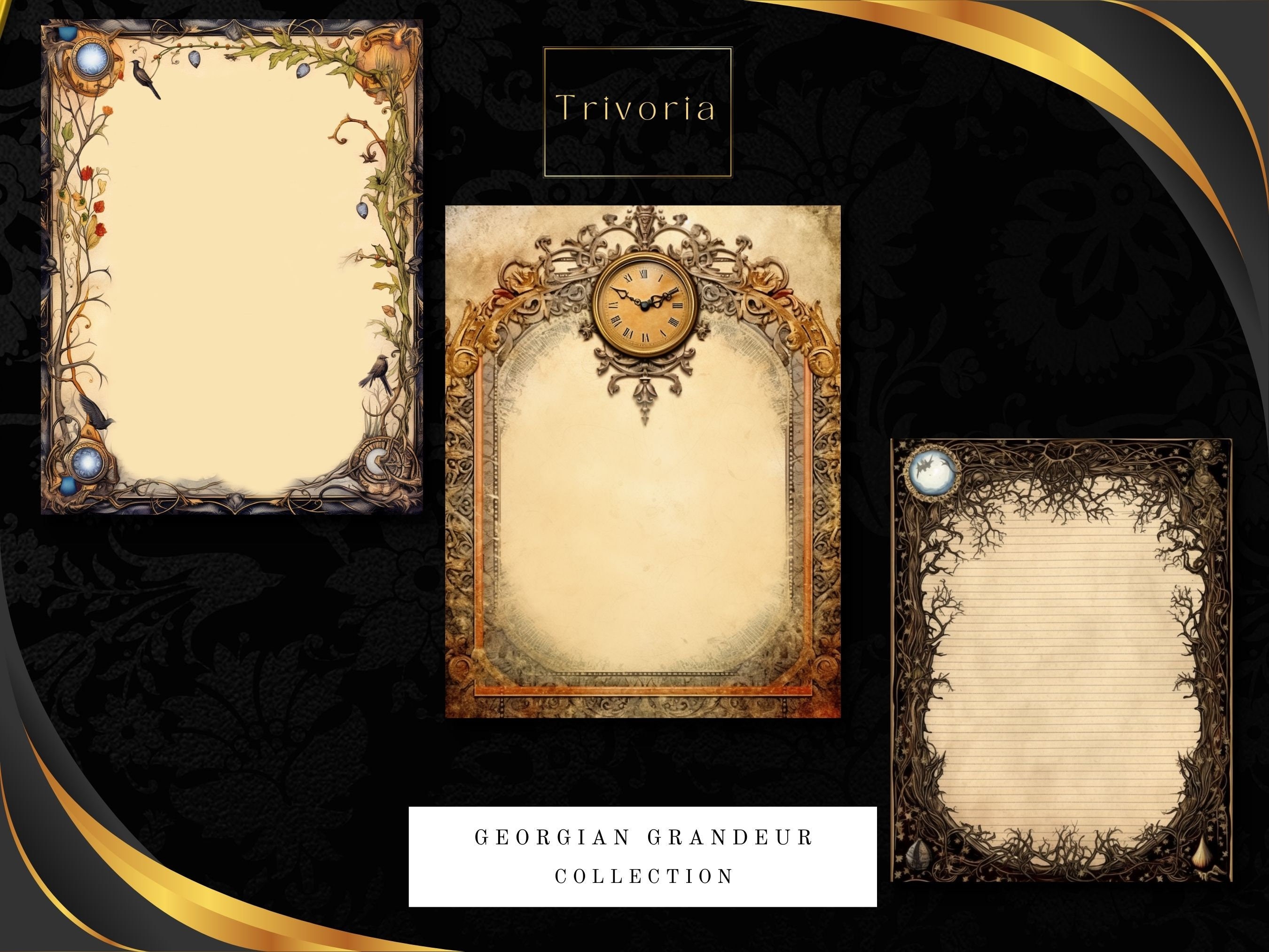 Medieval Mirage Antique Papers, Renaissance Style Art Nouveau ...