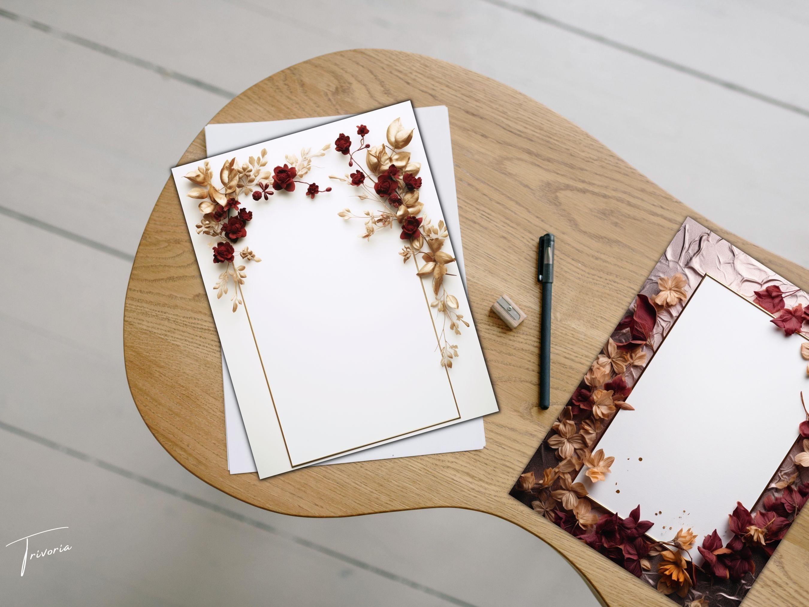 Burgundy, Gold and Cream Digital Papers: Victorian Invitation Card ...