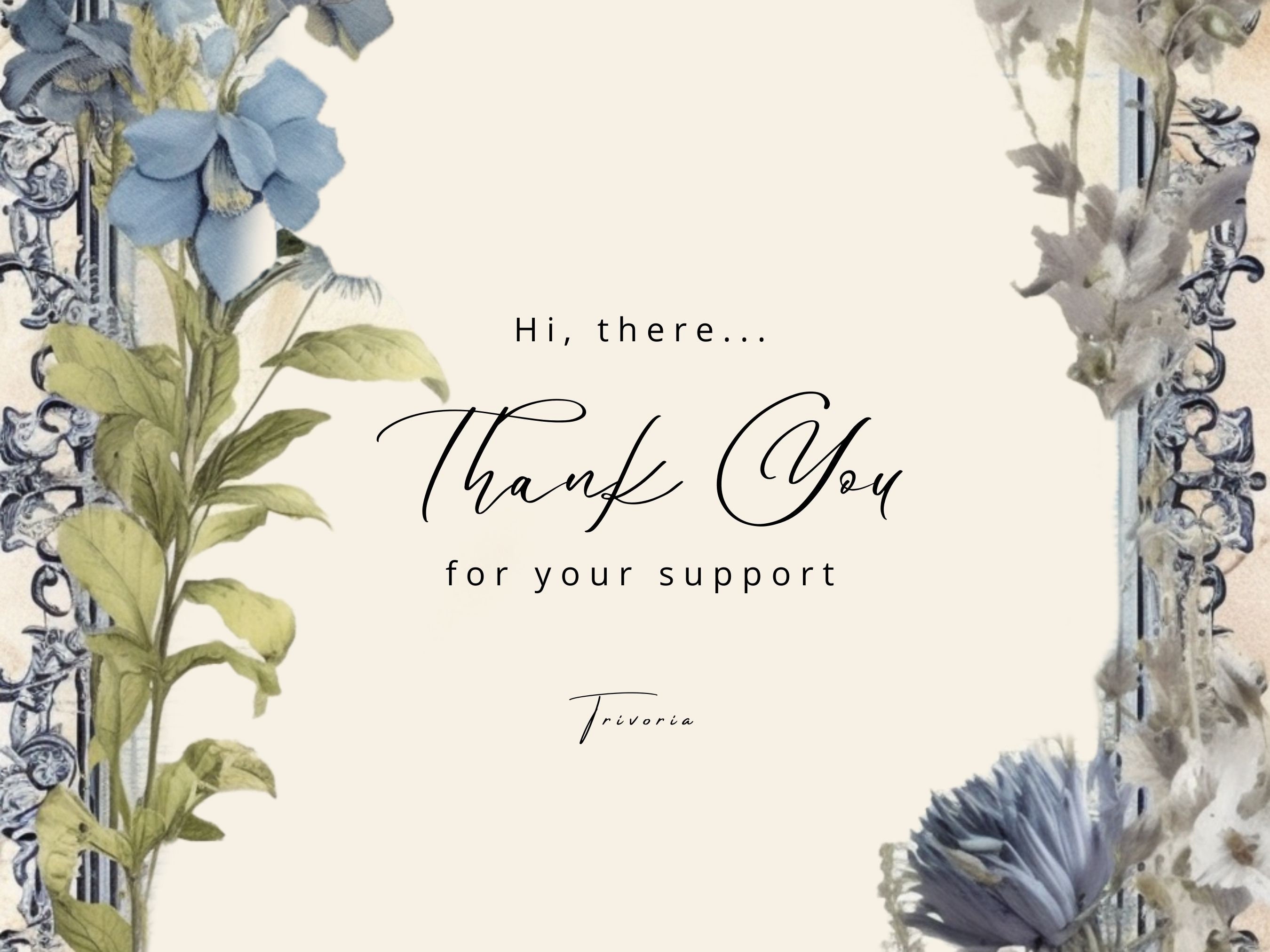 Dusty Blue Azure Vintage Floral Border Papers, Junk Journal Kit ...