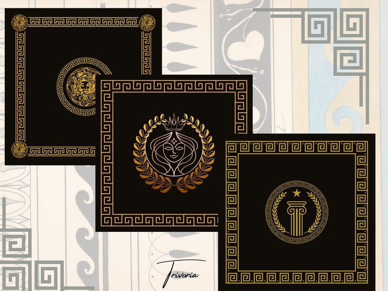 Meander Border Greek Wave Pattern: Greek Key Frame, Mediterranean Vibe ...