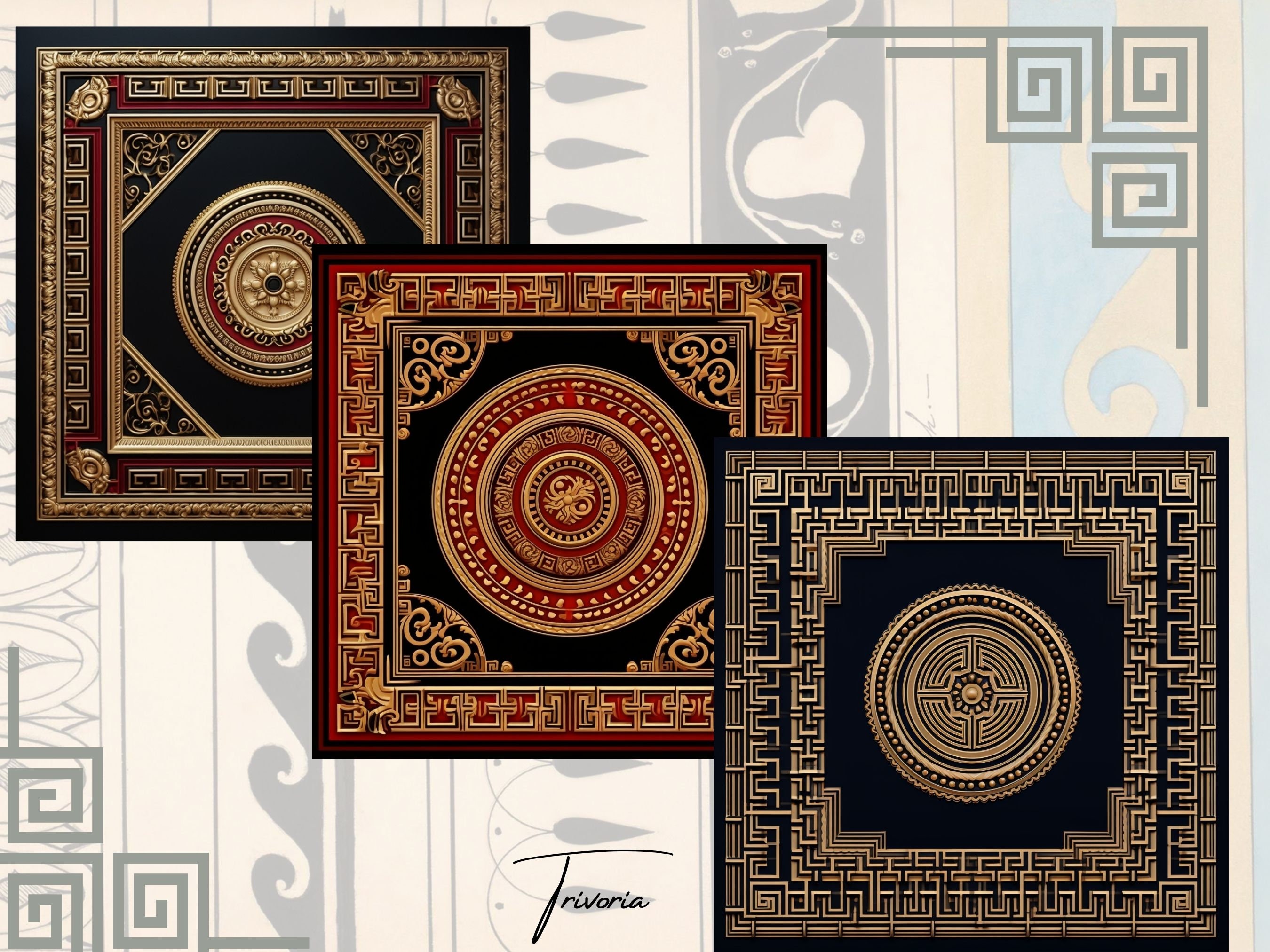 Meander Border Greek Wave Pattern: Greek Key Frame, Mediterranean Vibe ...