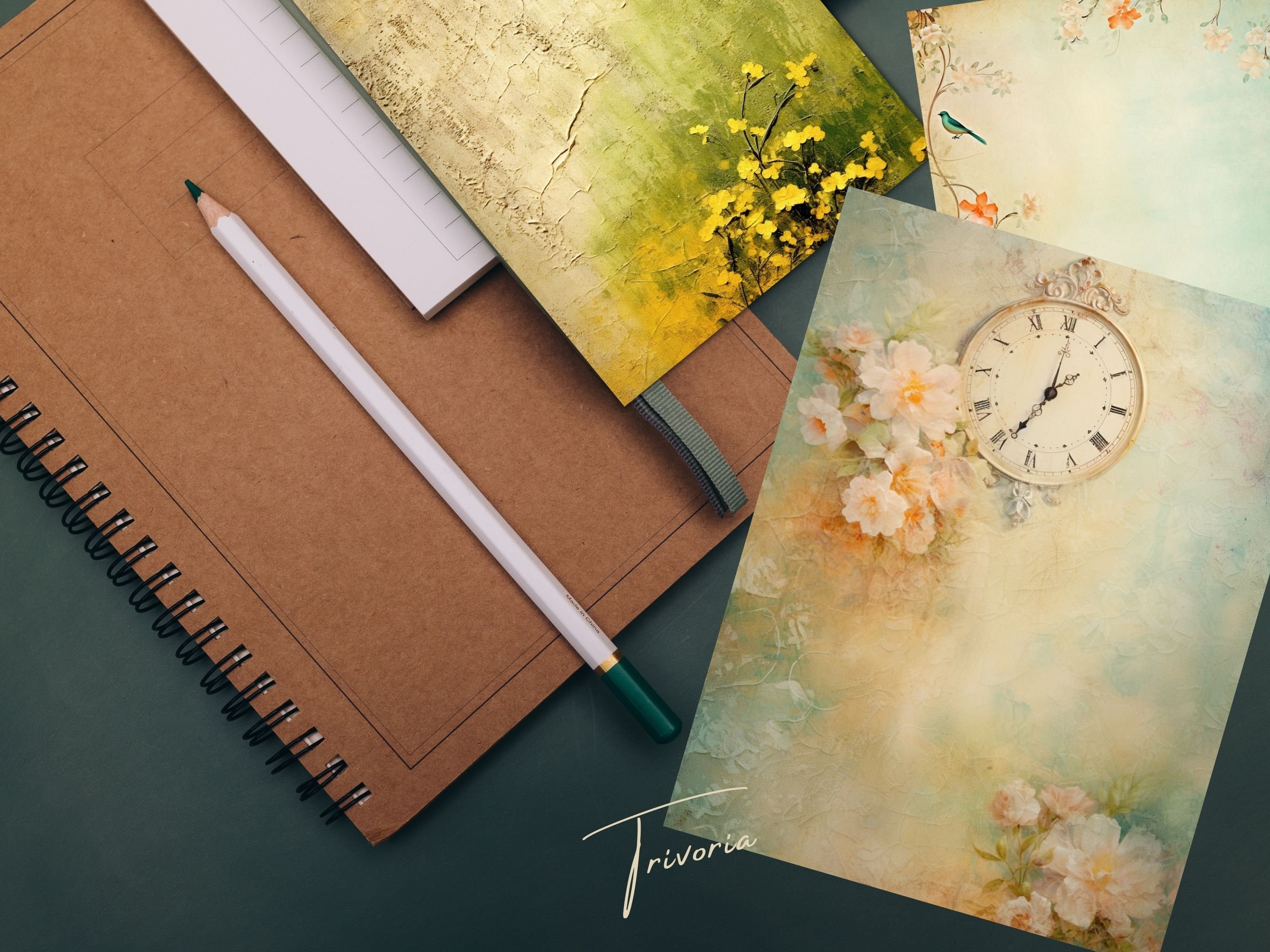 Mint Green and Peach Digital Papers: Floral & Rose Designs - Etsy