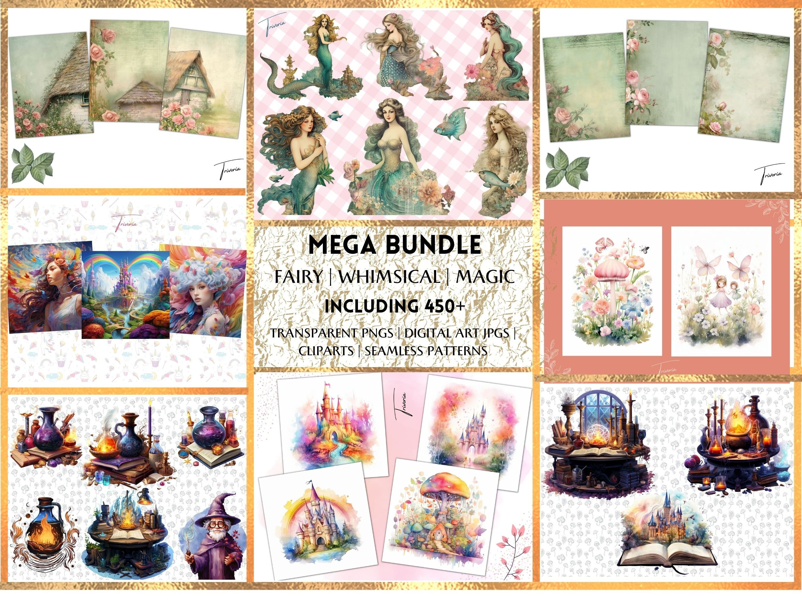 Megabundle Enchanted Whimsical Dark Gothic Fairy Mystical Fantasy PNG ...