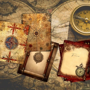 Medieval Mirage Antique Papers, Renaissance Style Art Nouveau ...