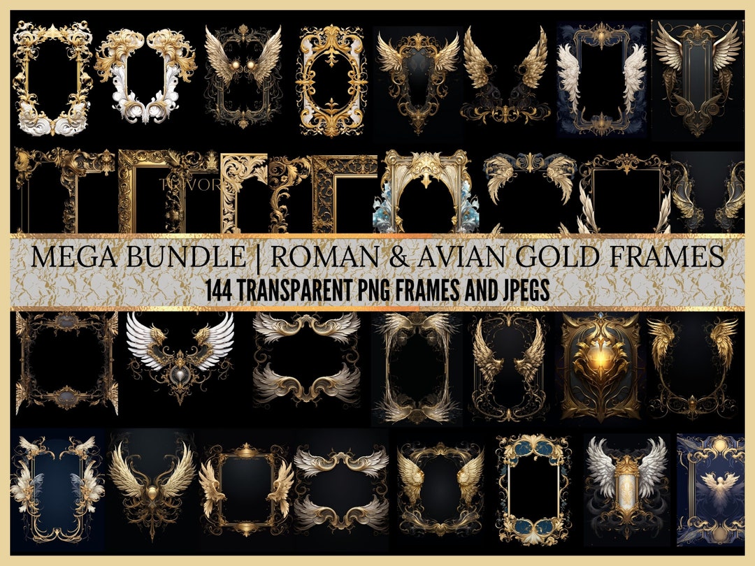 Mega Bundle Vintage Roman Frames Greco-roman Mythology Avian Gold ...