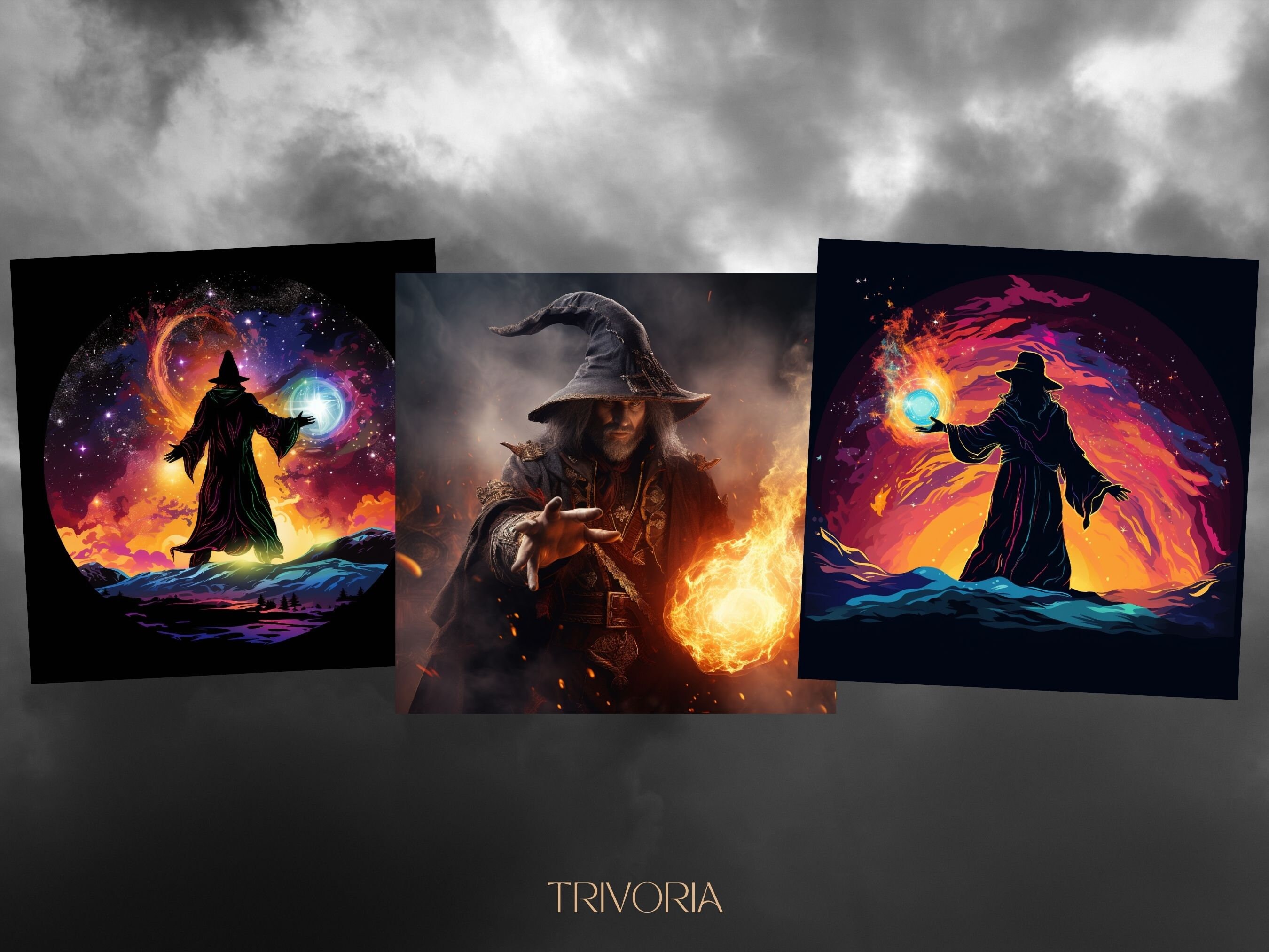 Dark Wizard Digital Bundle: Gothic Fairy Watercolor PNG, Enchanted ...