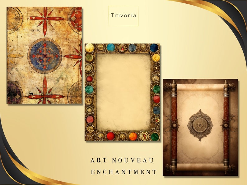 Medieval Mirage Antique Papers, Renaissance Style Art Nouveau ...