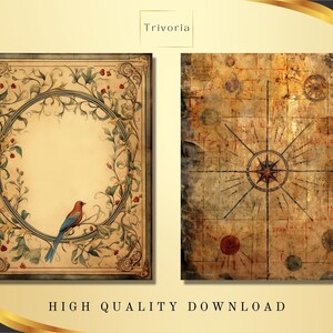 Medieval Mirage Antique Papers, Renaissance Style Art Nouveau ...