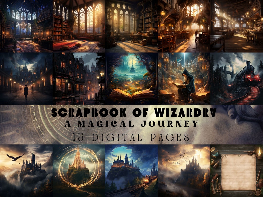 Wizard Academy Digital Paper Collection: Magic School, Wizard Classroom ...