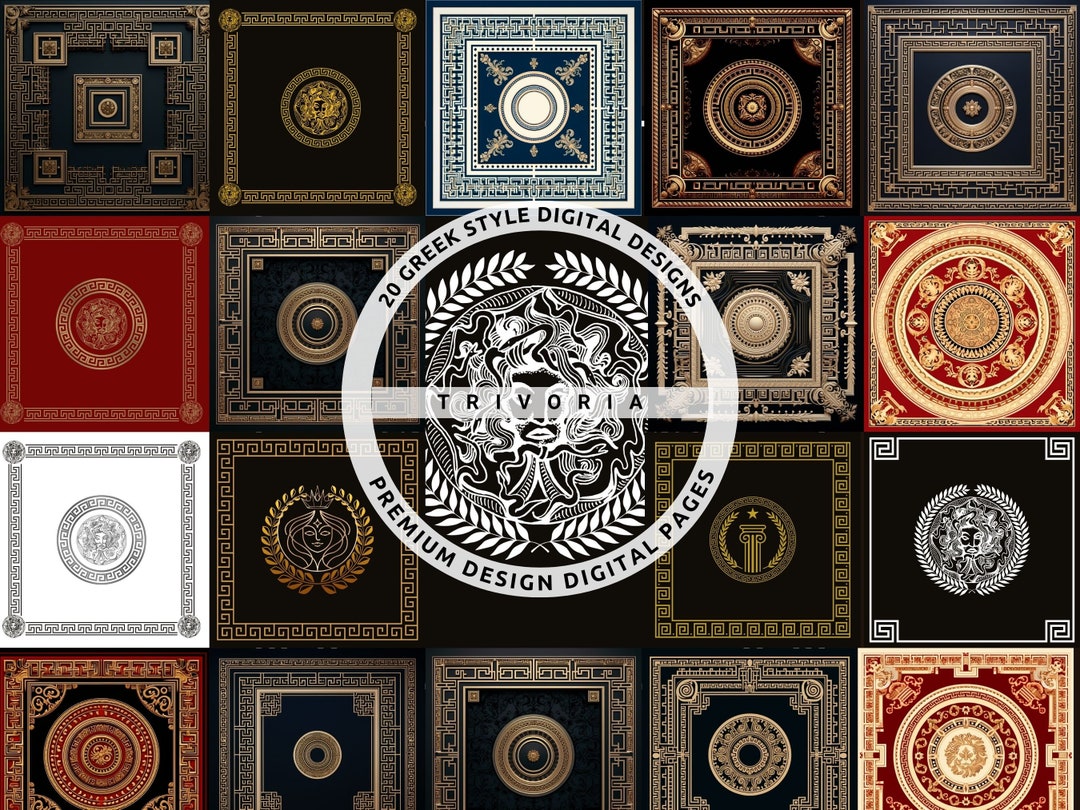 Meander Border Greek Wave Pattern: Greek Key Frame, Mediterranean Vibe ...