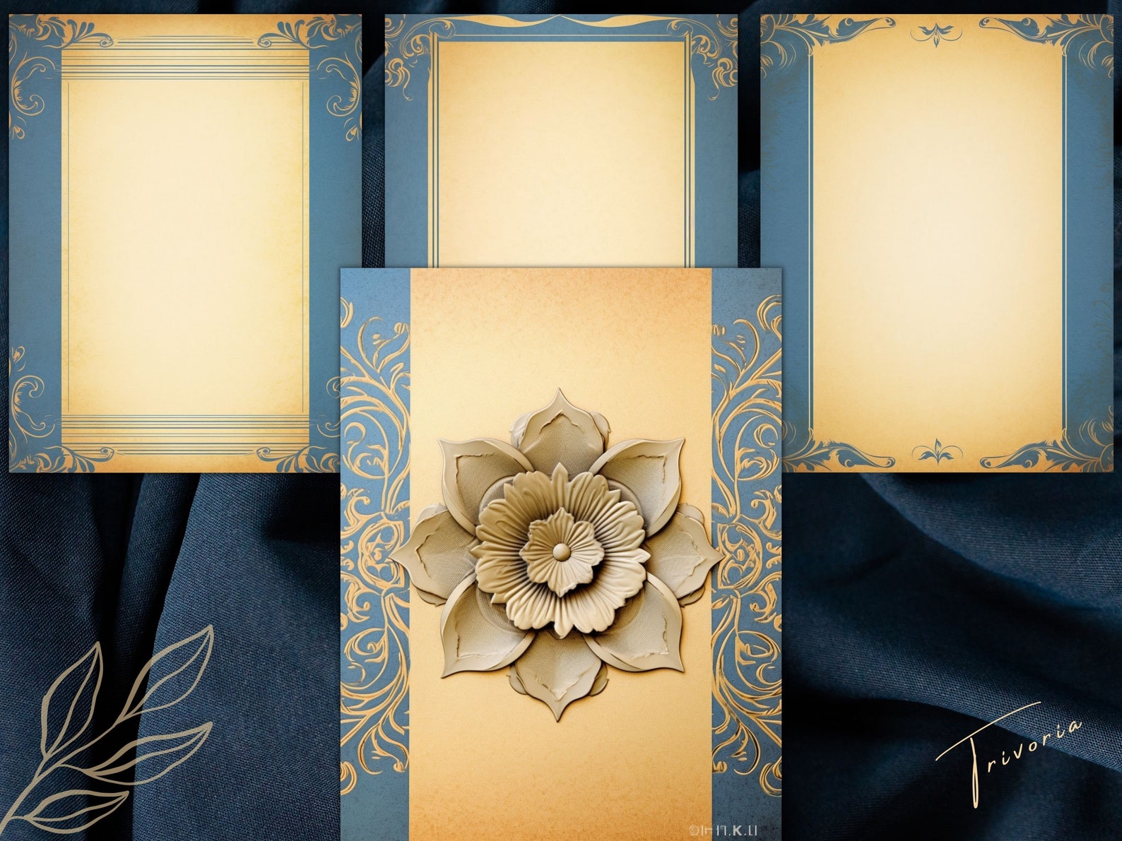 Medieval & Victorian Vintage Blue Borders: Renaissance Style - Etsy