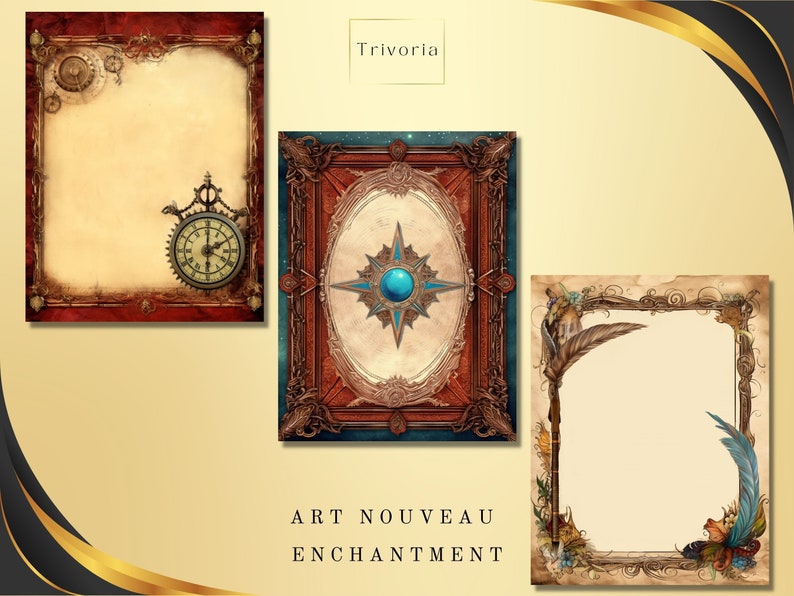 Medieval Mirage Antique Papers, Renaissance Style Art Nouveau ...