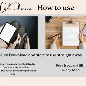 Printable to Do List, PDF, Planner Checklist, Instant Download, Pink ...