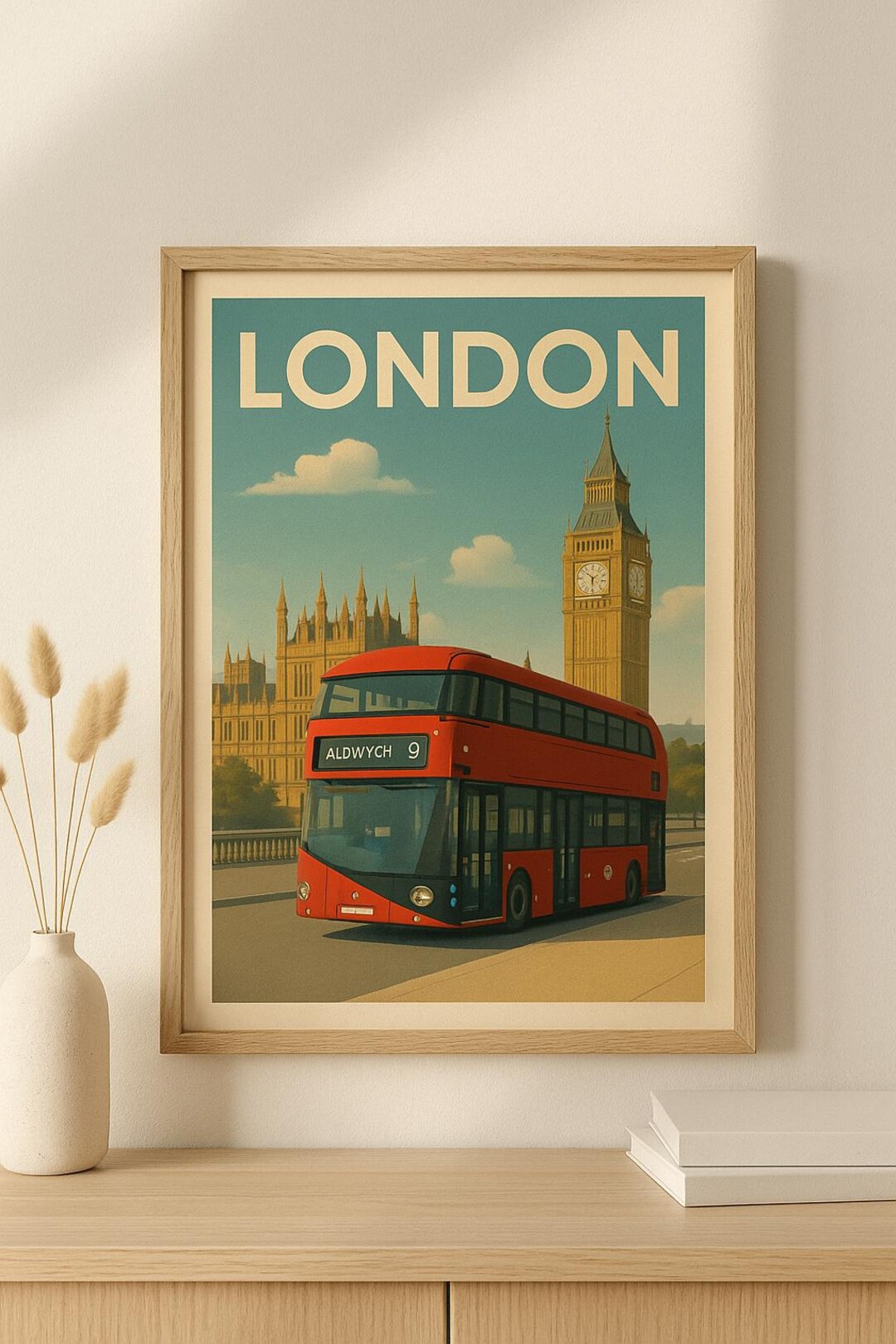 Vintage Style London Poster With Routemaster Bus - Etsy